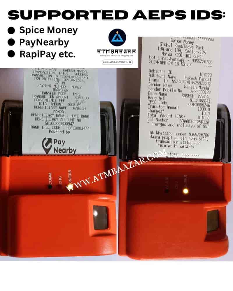 VRIDDHI Star L1 Wireless Fingerprint Scanner & Bluetooth Thermal Print – ATMBAAZAR.COM